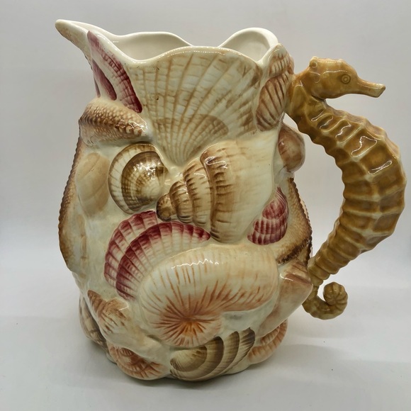 Pacific Rim | Dining | Undersea Ceramic Pitcher Seahorse Starfish Sea ...